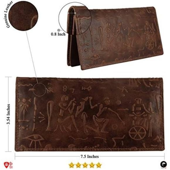 Bags | Rfid Blocking Mens Genuine Leather Bifold Long Wallet Ancient ...